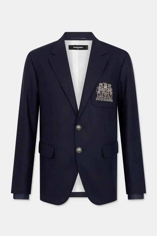 Dsquared2 College Relaxed Shoulder Jacket With Embellished Emblem