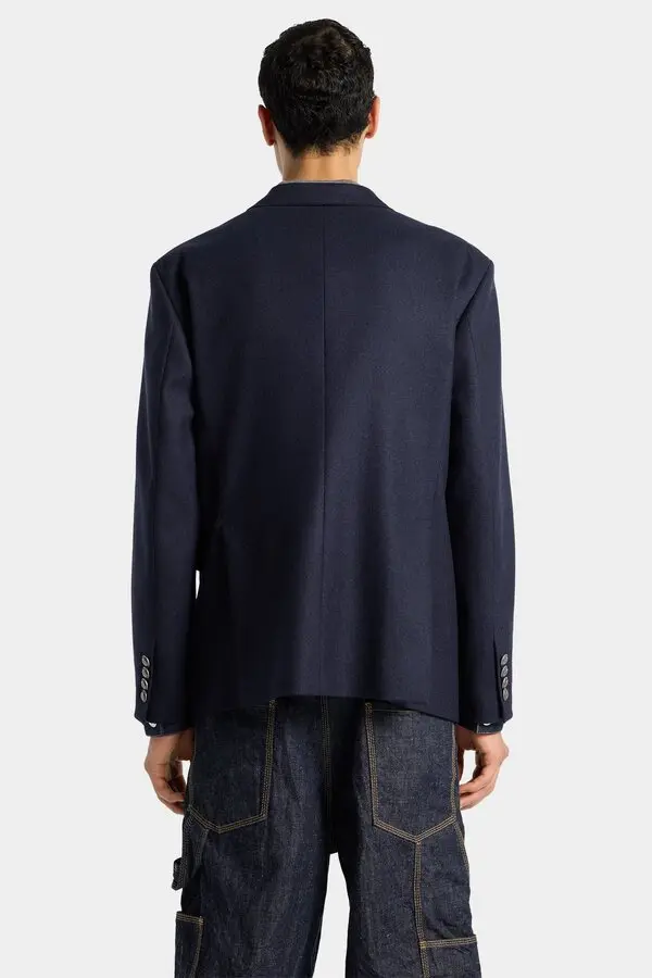 Dsquared2 College Relaxed Shoulder Jacket With Embellished Emblem