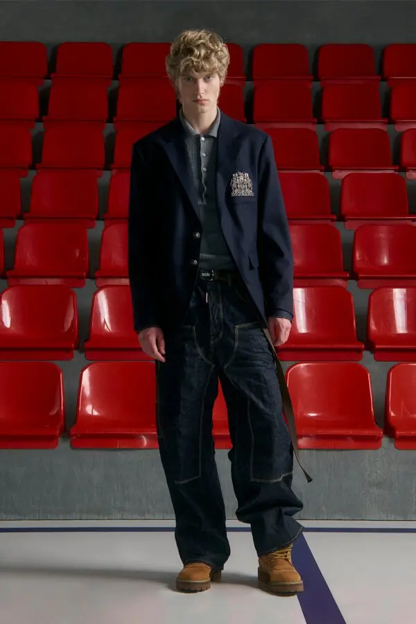 Dsquared2 College Relaxed Shoulder Jacket With Embellished Emblem