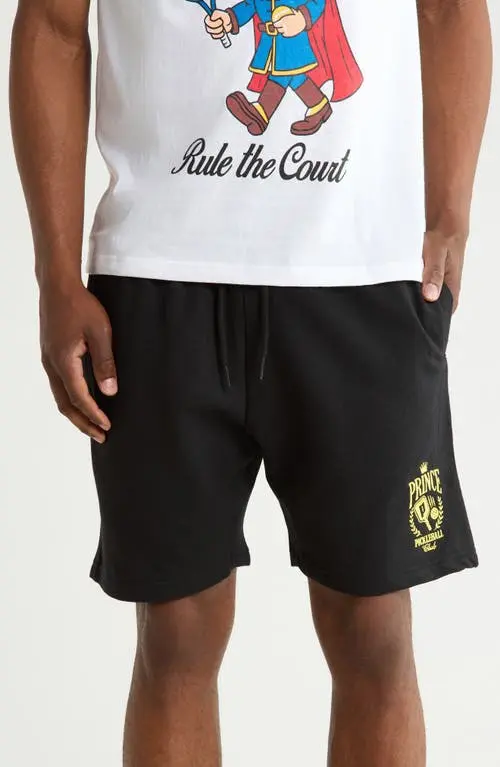 PRINCE Brushed Fleece Shorts With Contrast Logo Graphics