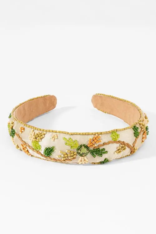HAIR DRAMA CO Golden Vine Embroidered Headband