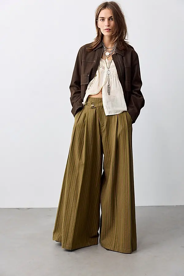 Free People We The Free Porter Trousers - Army Combo