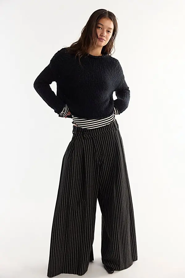 Free People We The Free Porter Trousers - Charcoal Combo