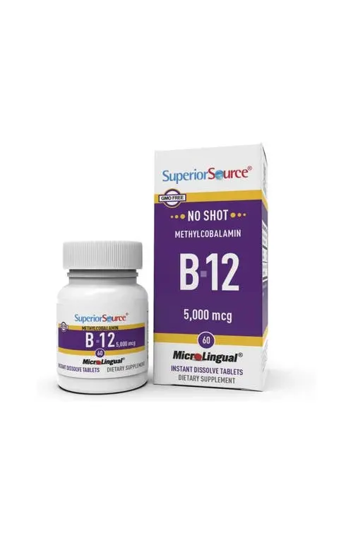 SUPERIOR SOURCE No Shot Vitamin B12 Methylcobalamin Microlingual Tablets