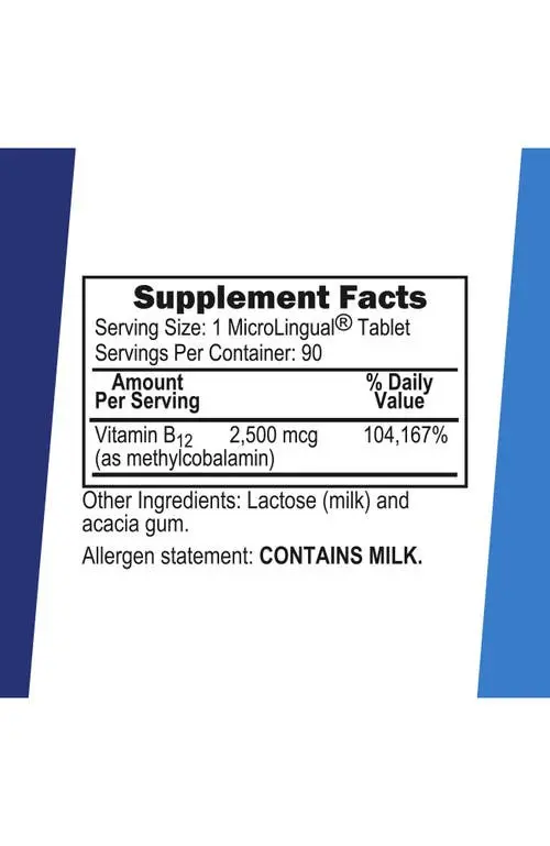 SUPERIOR SOURCE No Shot Vitamin B12 Methylcobalamin Microlingual Tablets