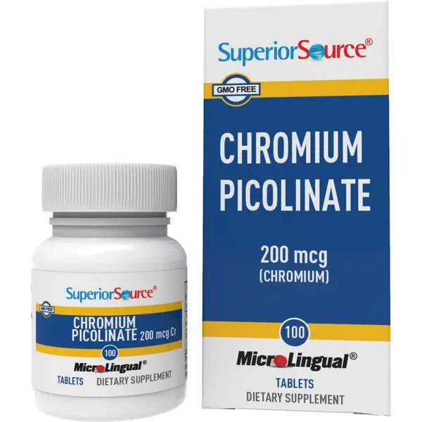 SUPERIOR SOURCE Chromium Picolinate Fast Dissolving Instant Tablets - White
