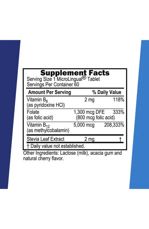 SUPERIOR SOURCE Methylcobalamin B-12 B-6 Folic Acid Sublingual Dissolving Tablets