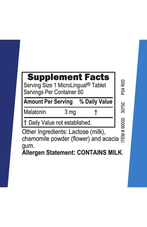 SUPERIOR SOURCE Melatonin Sublingual Dissolving Tablets With Chamomile Sleep Support
