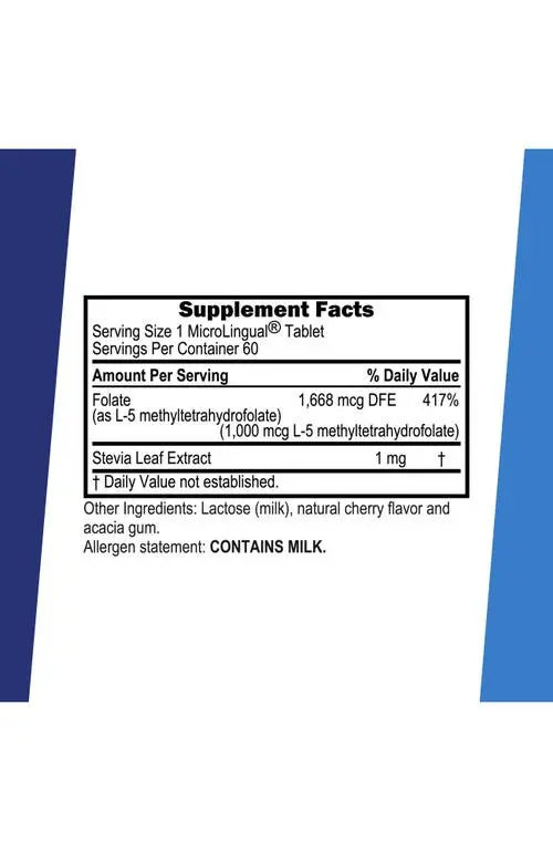 SUPERIOR SOURCE Methylfolate 5-mthf Microlingual Sublingual Tablets
