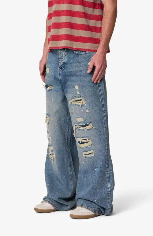 Mnml Relaxed Fit Wide Leg Ripped Jeans
