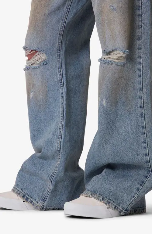 Mnml Ripped & Distressed Kick Flare Jeans