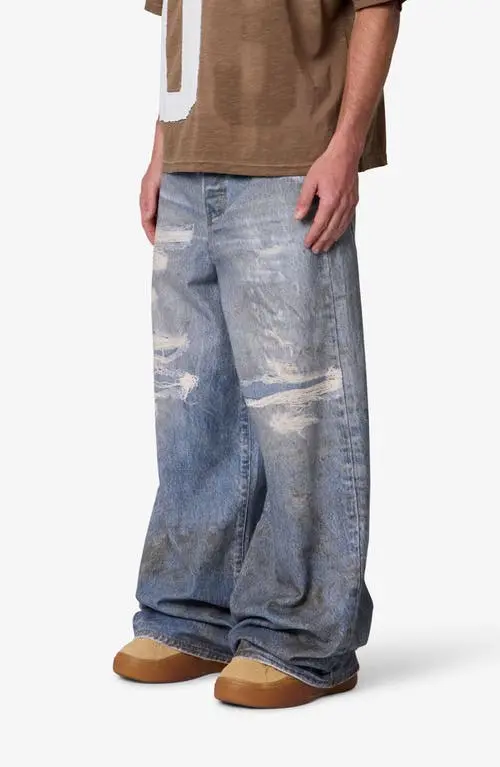 Mnml Oil Stain Printed Relaxed Wide Leg Jeans