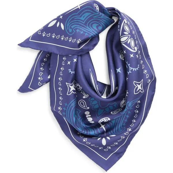LOST PATTERN Paisley Silk Bandana - Midnight Navy