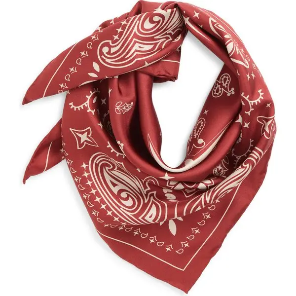 LOST PATTERN Paisley Silk Bandana - Ruby Burgundy