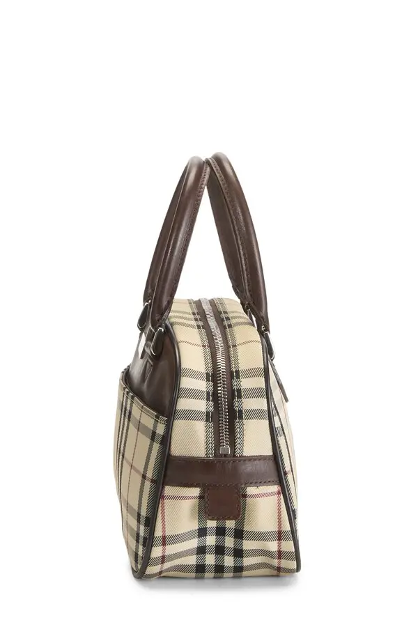 Burberry Check Bowling Bag - Brown