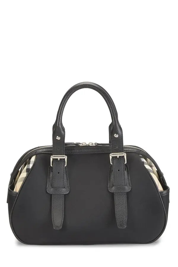 Burberry Check Bowling Bag - Black