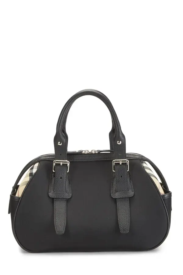 Burberry Check Bowling Bag - Black