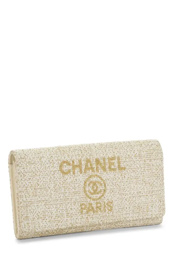 Chanel Woven Raffia Deauville Wallet
