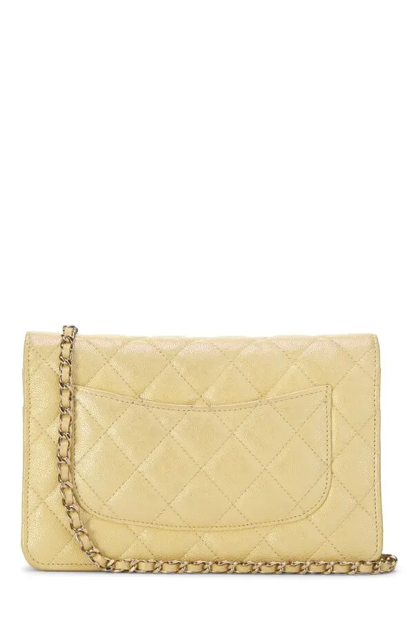 Chanel Iridescent Caviar Classic Quilted Wallet On Chain