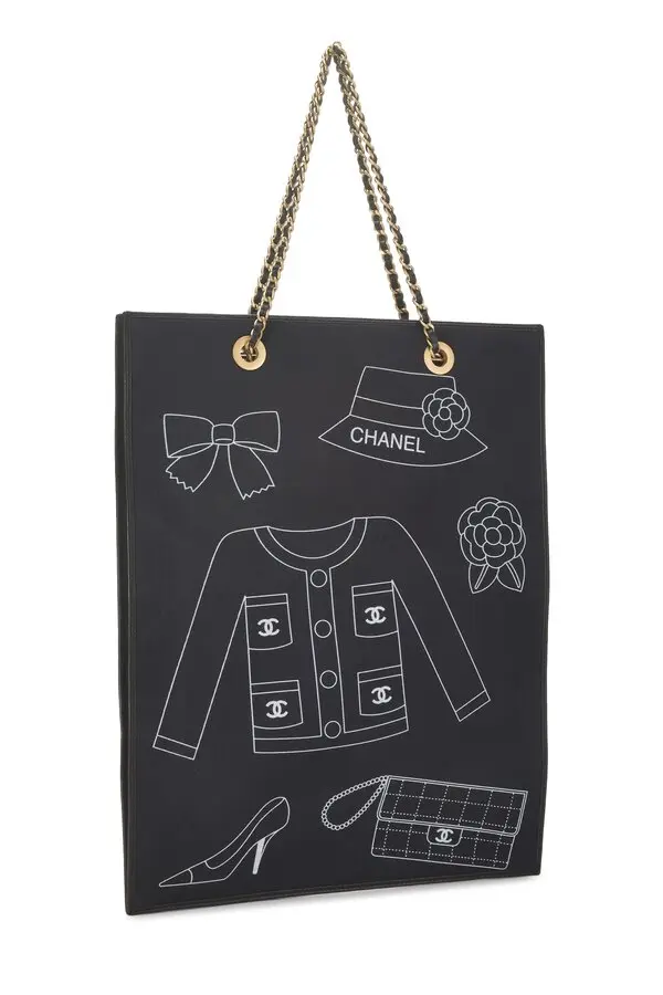 Chanel Icon Print Canvas Tote