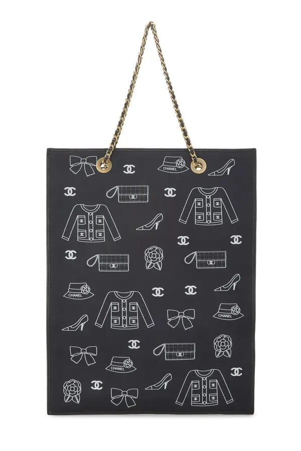 Chanel Icon Print Canvas Tote