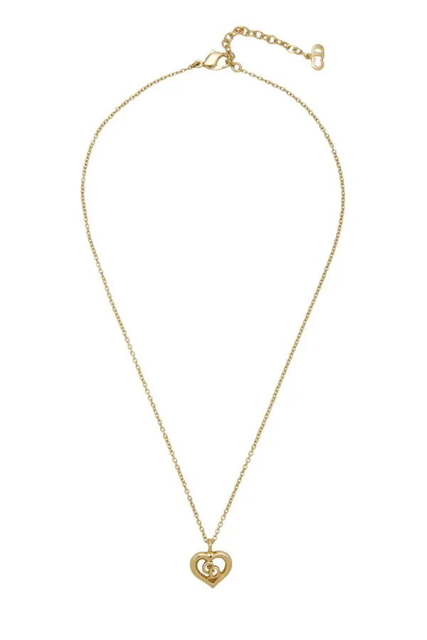 Dior Cd Heart Pendant Necklace - Gold