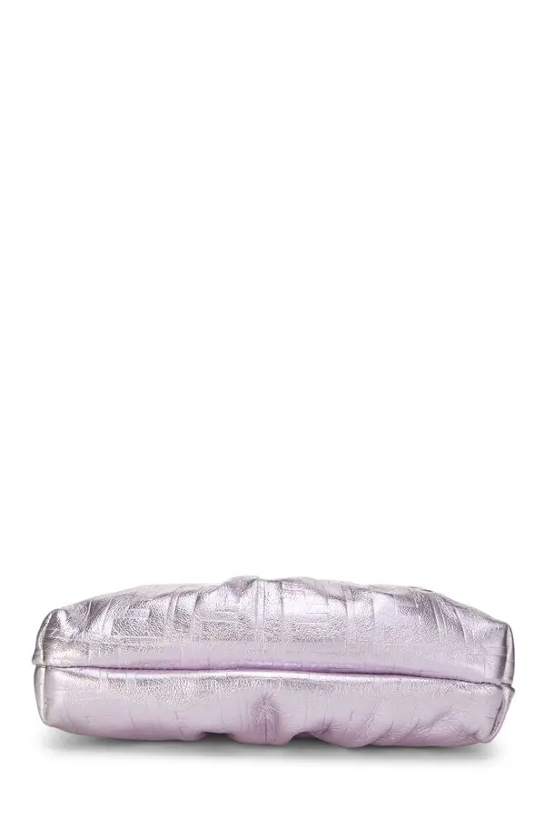 Fendi Metallic Zucca Embossed Leather Baguette