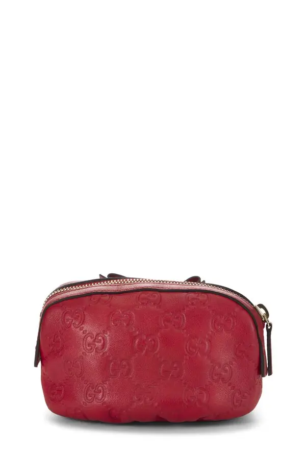 Gucci Ssima Leather Cosmetic Pouch