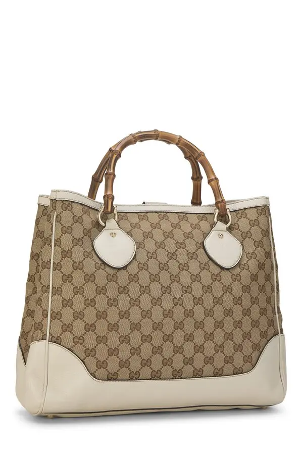 Gucci Original Gg Canvas Bamboo Shopper Tote