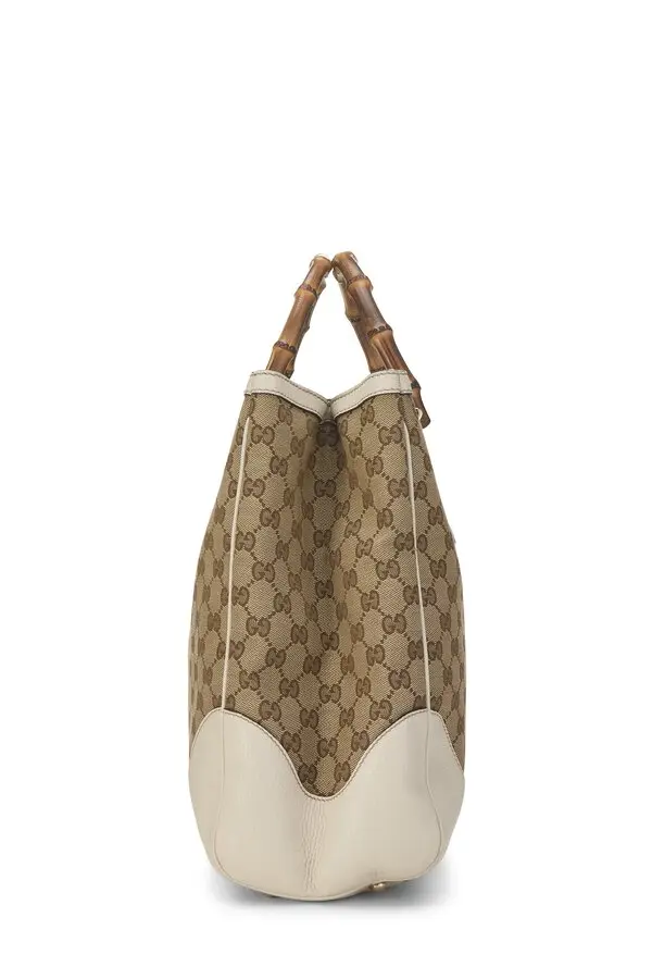Gucci Original Gg Canvas Bamboo Shopper Tote