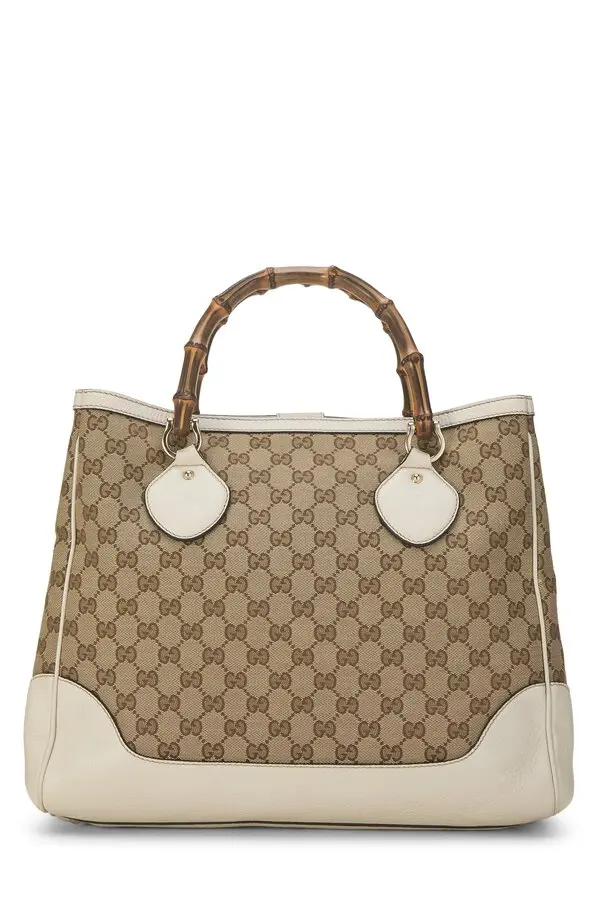 Gucci Original Gg Canvas Bamboo Shopper Tote