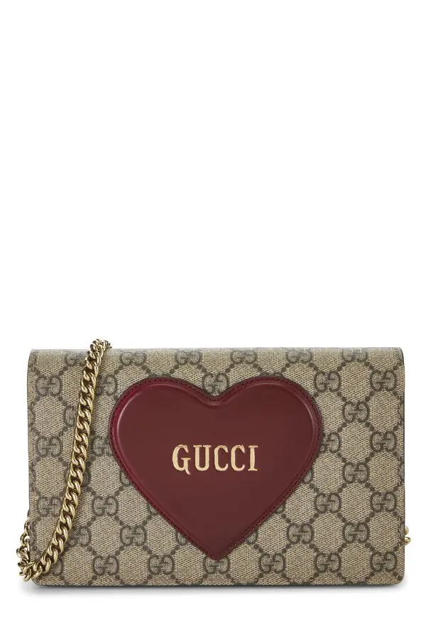 Gucci Gg Supreme Canvas Heart Wallet On Chain