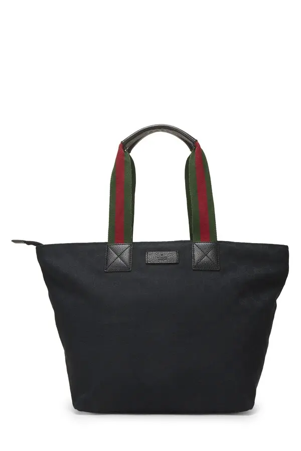 Gucci Gg Canvas Web Zip Tote