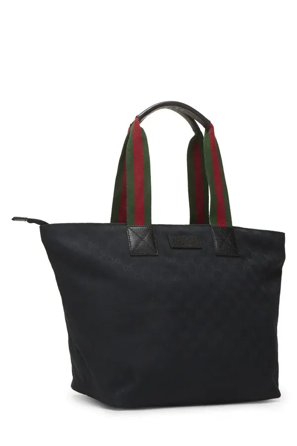 Gucci Gg Canvas Web Zip Tote