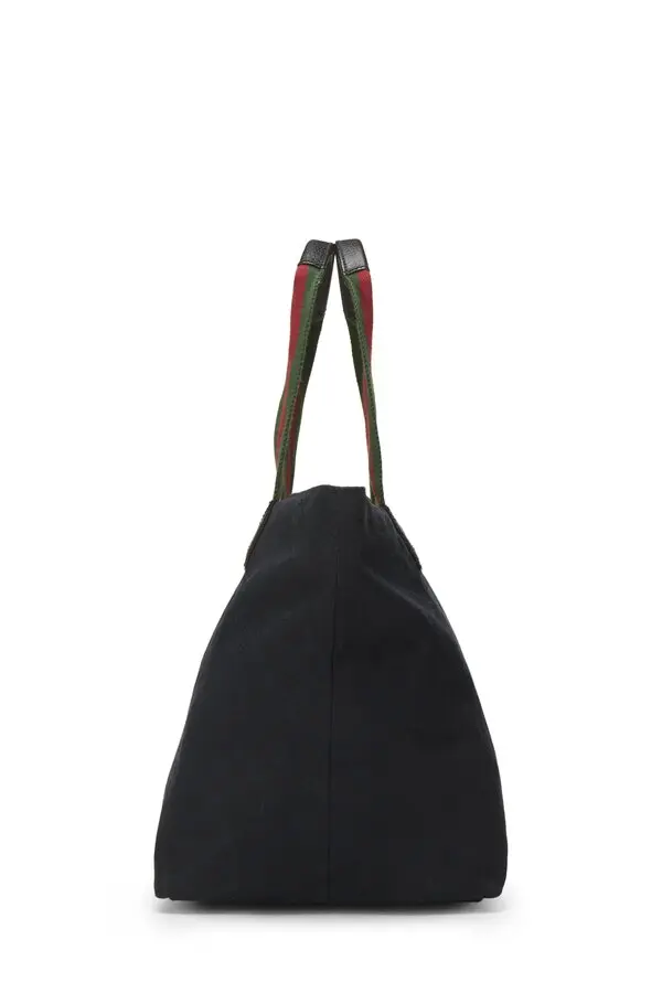 Gucci Gg Canvas Web Zip Tote