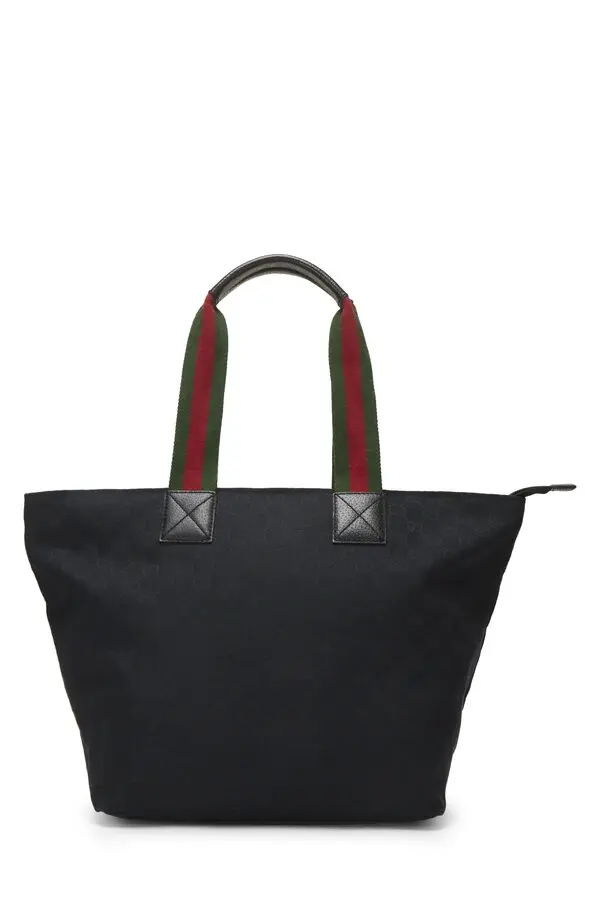 Gucci Gg Canvas Web Zip Tote