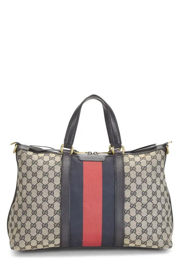 Gucci Rania Gg Canvas Tote Bag - Navy