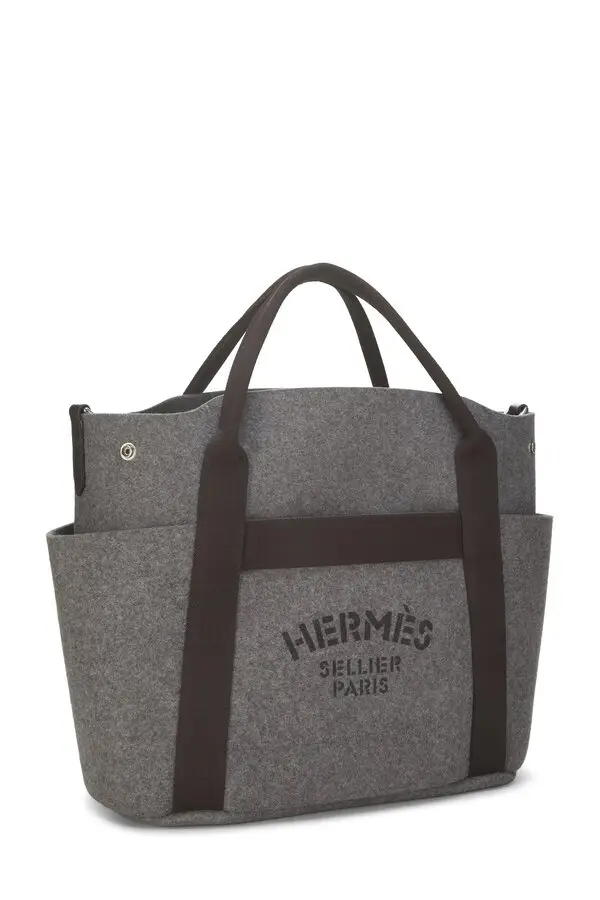 Hermès Felt Sac De Pansage Grooming Bag - Navy