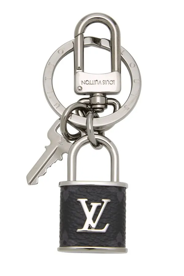 Chanel Silver Padlock Bag Charm - Black