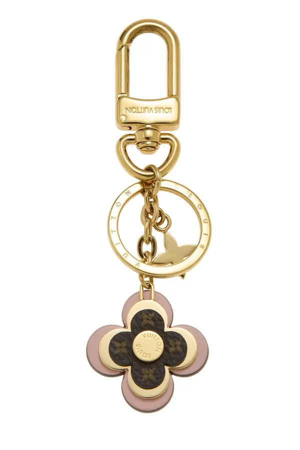 LOUIS VUITTON Gold Blooming Flowers Bag Charm - Pink