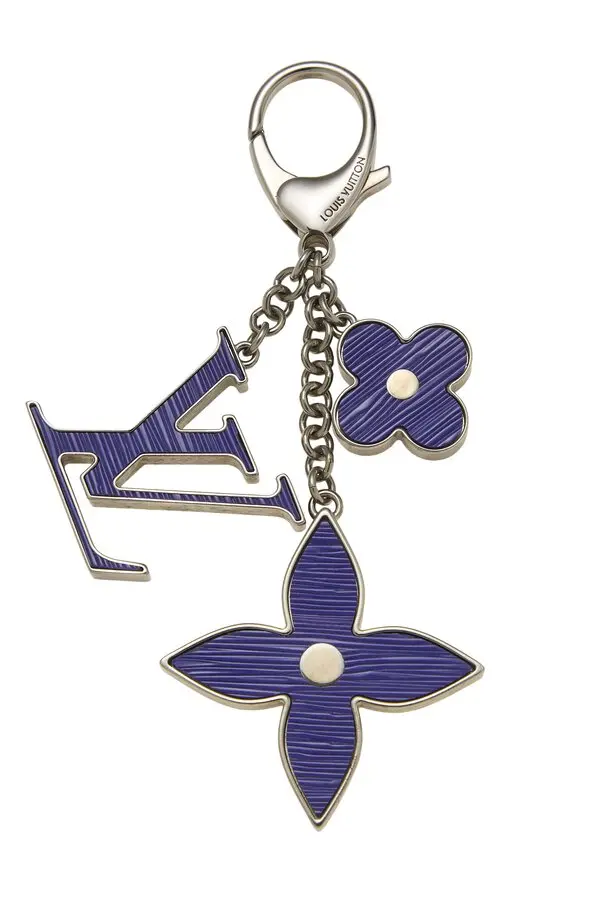 LOUIS VUITTON Silver Fleur D'epi Bag Charm - Purple