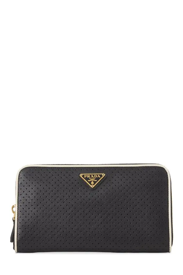 LOUIS VUITTON Perforated Zip Around Wallet - Black