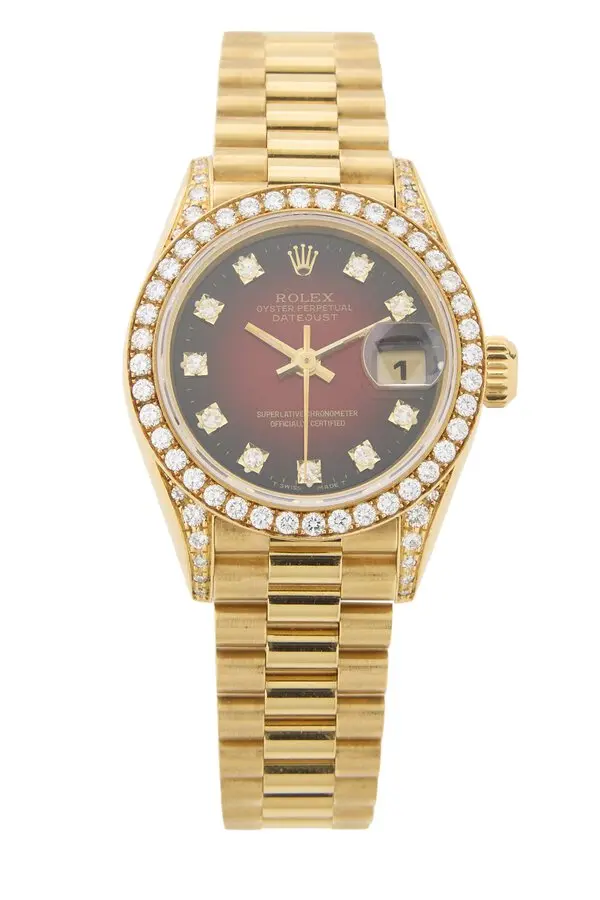 Rolex Datejust 69158 Diamond Bezel And Lugs Vignette Dial Watch - Gold