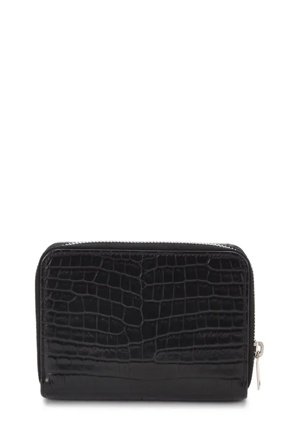 Saint Laurent Embossed Zip-around Compact Wallet