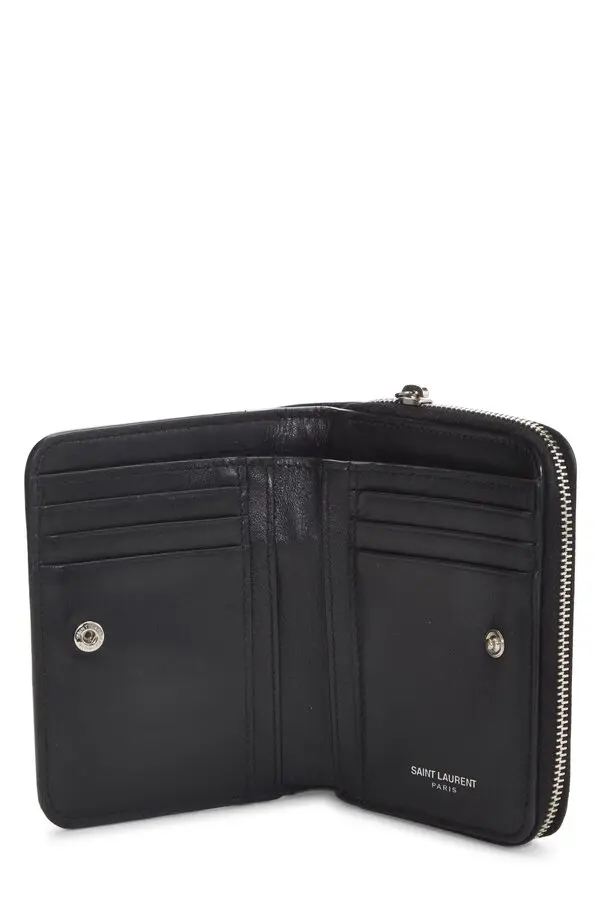 Saint Laurent Embossed Zip-around Compact Wallet