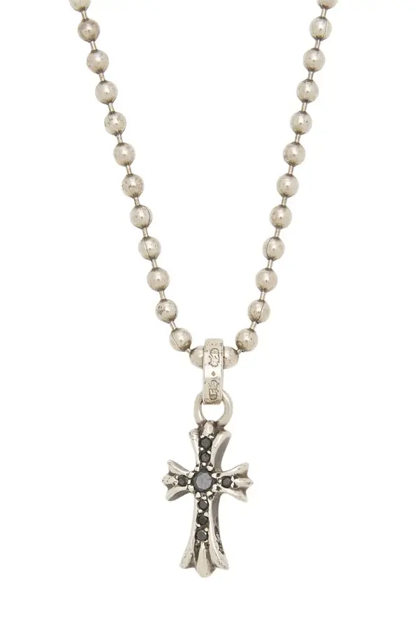 Chrome Hearts Diamond Cross Charm Necklace