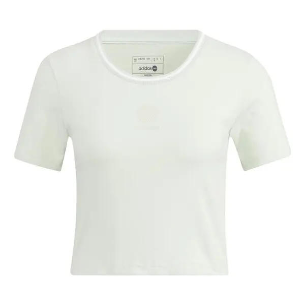 Adidas Cropped T-shirt With Graphic Detail - White