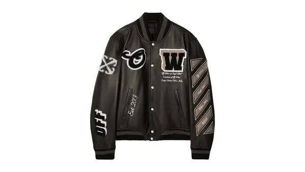 Off-White Full Leather Varsity Jacket