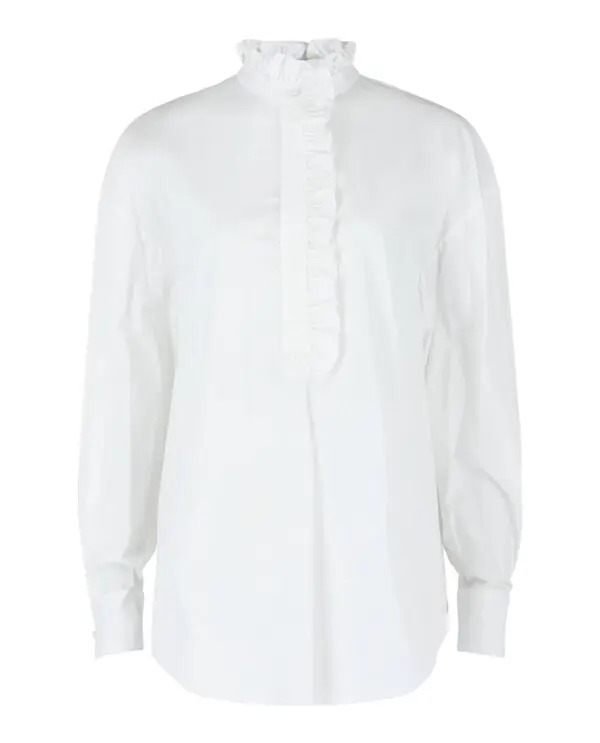 Alexander McQueen Ruffled Cotton T-shirt