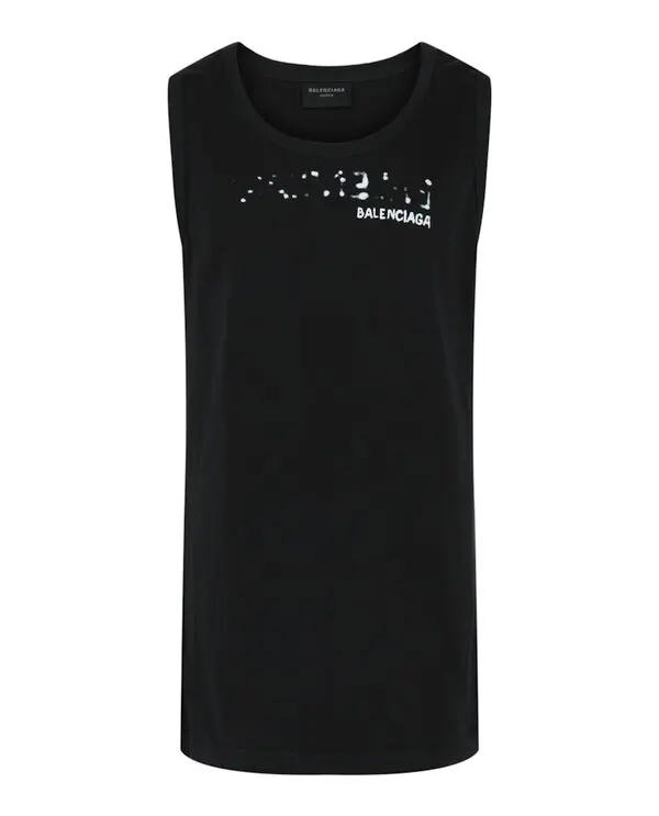 Balenciaga Logo Print Cotton Tank